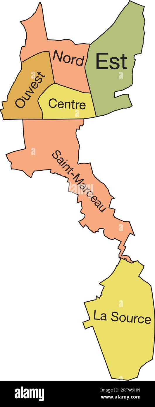 Pastel tagged sectors map of ORLÉANS, FRANCE Stock Vector Image & Art ...