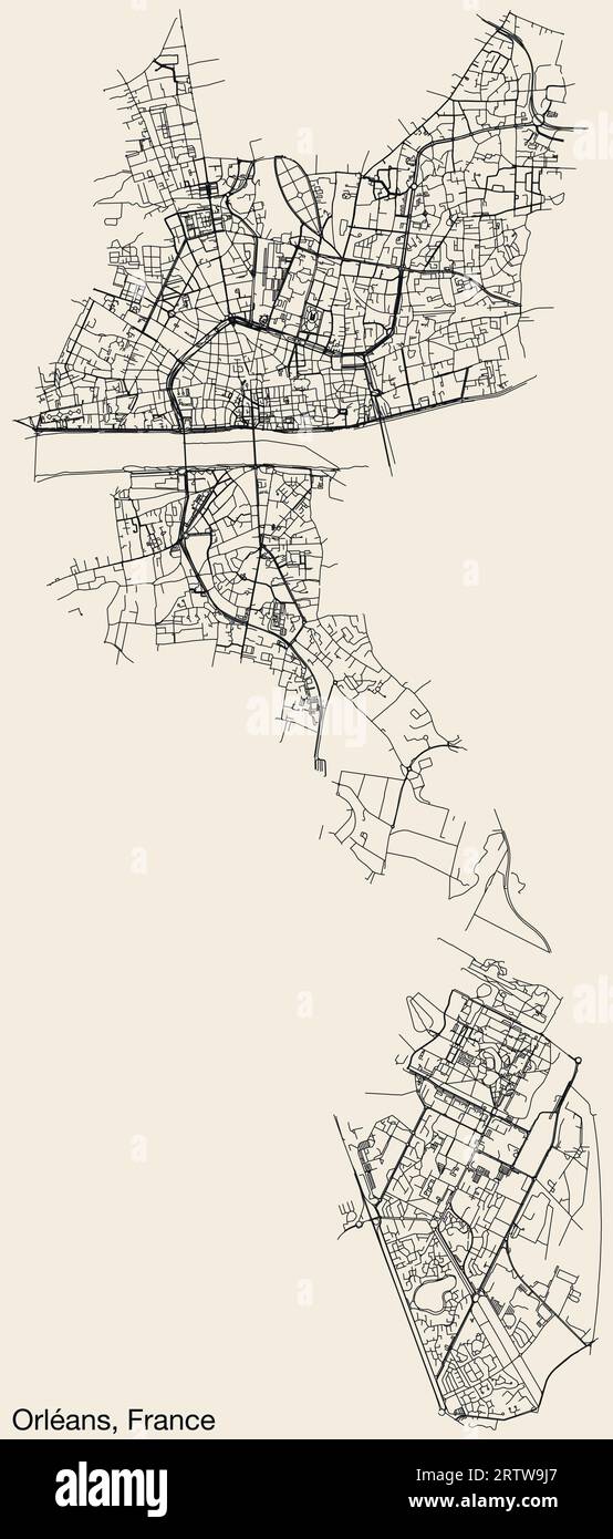 Street roads map of ORLÉANS, FRANCE Stock Vector Image & Art - Alamy