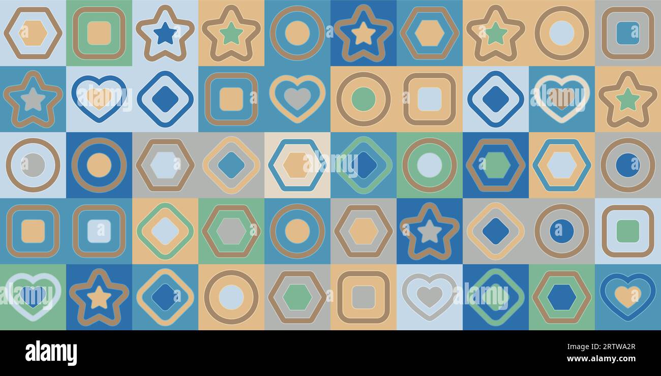 Seamless pattern of geometric shapes. Color template for creative ...