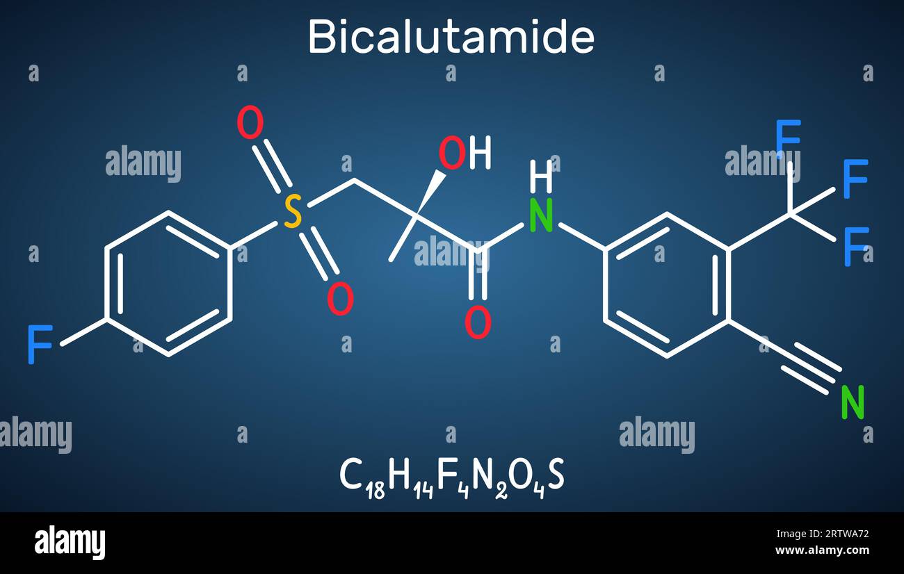 Bicalutamide molecule. It is nonsteroidal anti-androgen for prostate ...