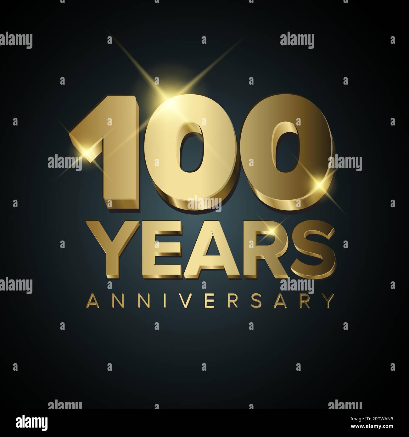 One hundred 100 years golden anniversary card template - poster ...