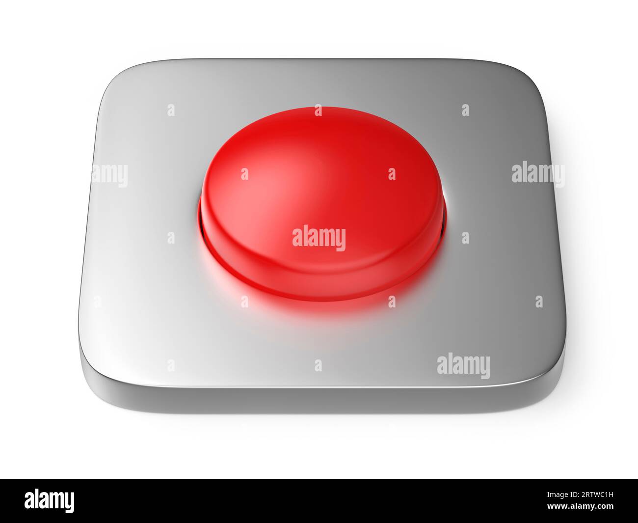 Red emergency button on white background Stock Photo - Alamy