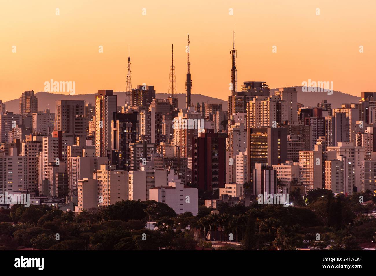 Beautiful view to dense residential area and city buildings Stock Photo ...