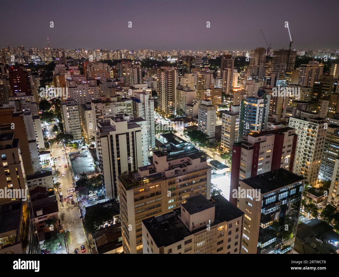 Beautiful aerial view to dense residential area and city buildings ...