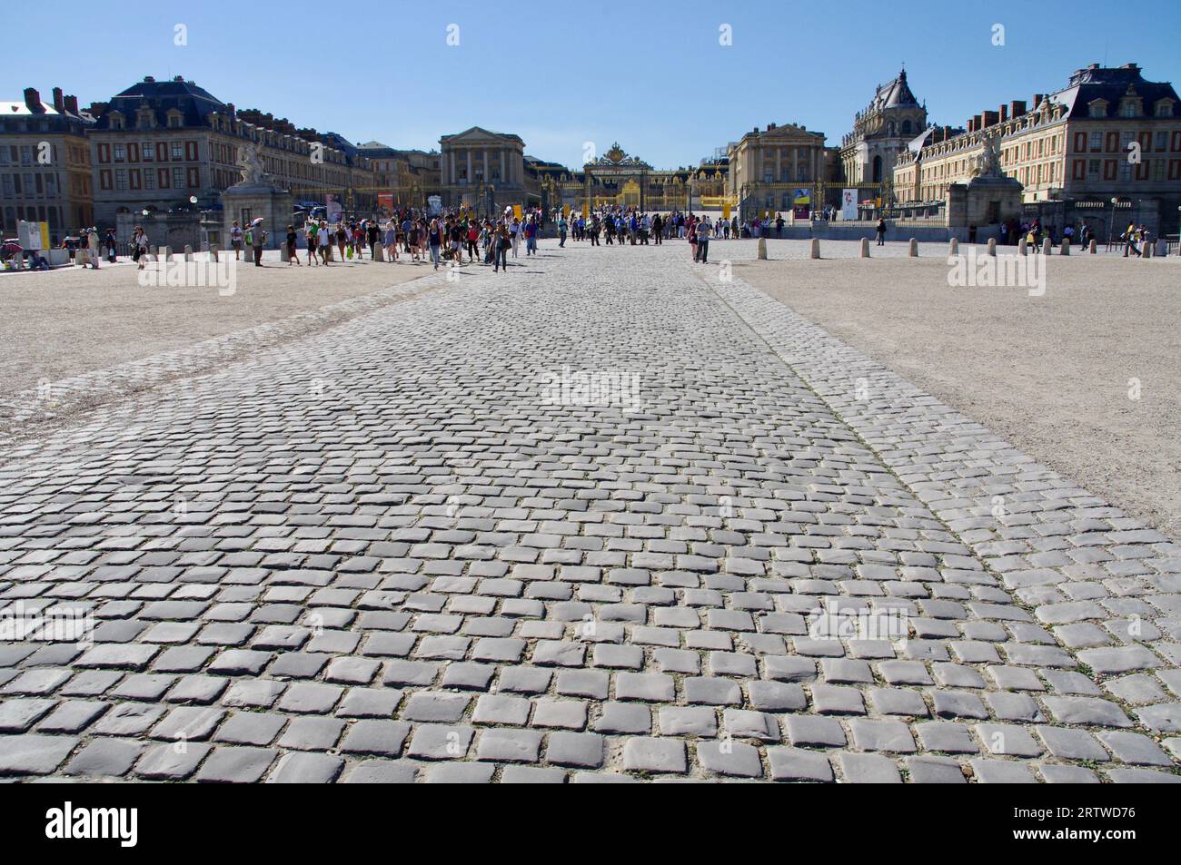 Cobbled paving outside The Palace of Versailles. Versailles, France ...