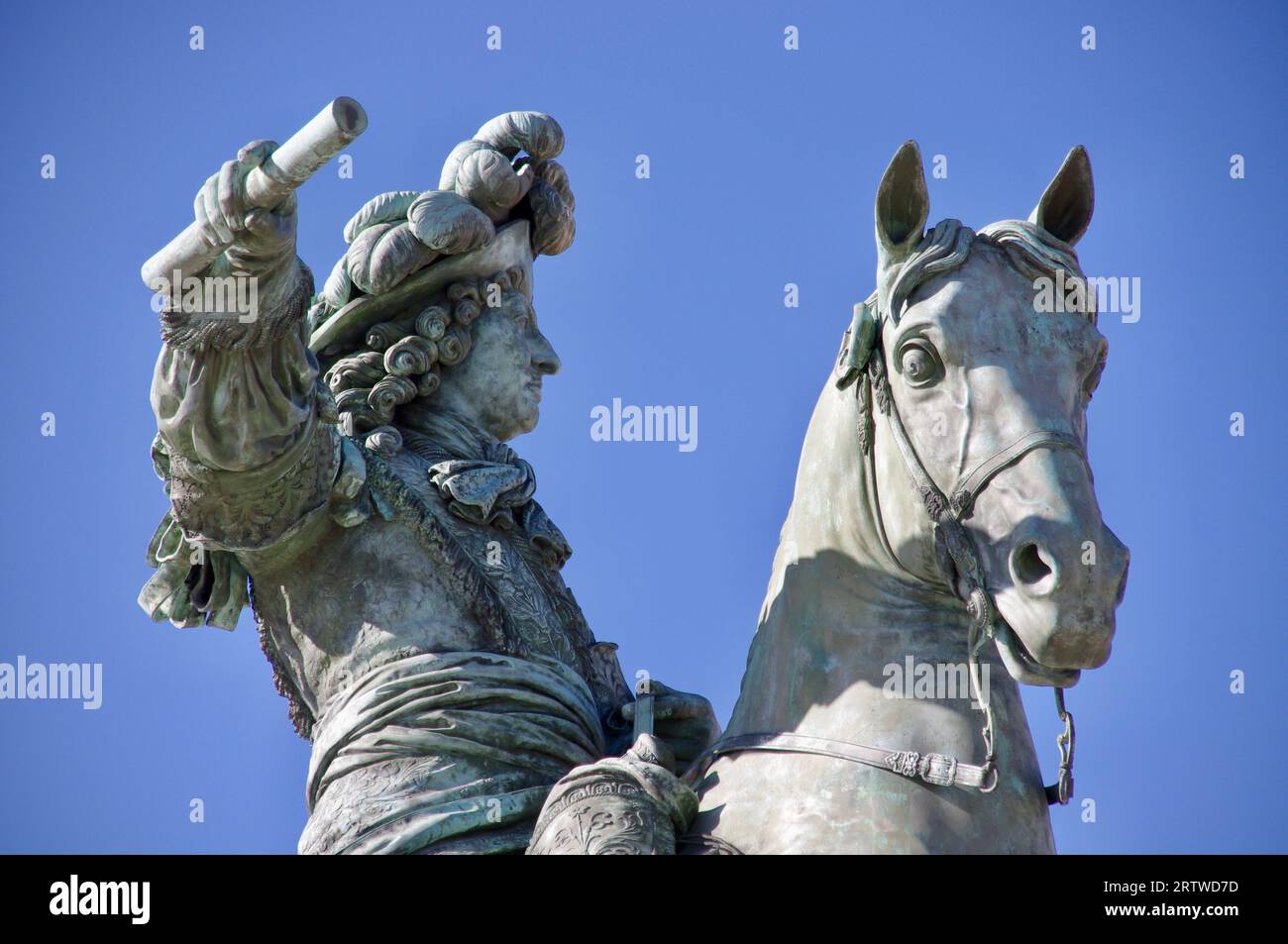 Bronze Statue of Louis XIV outside The Palace of Versailles. Versailles ...