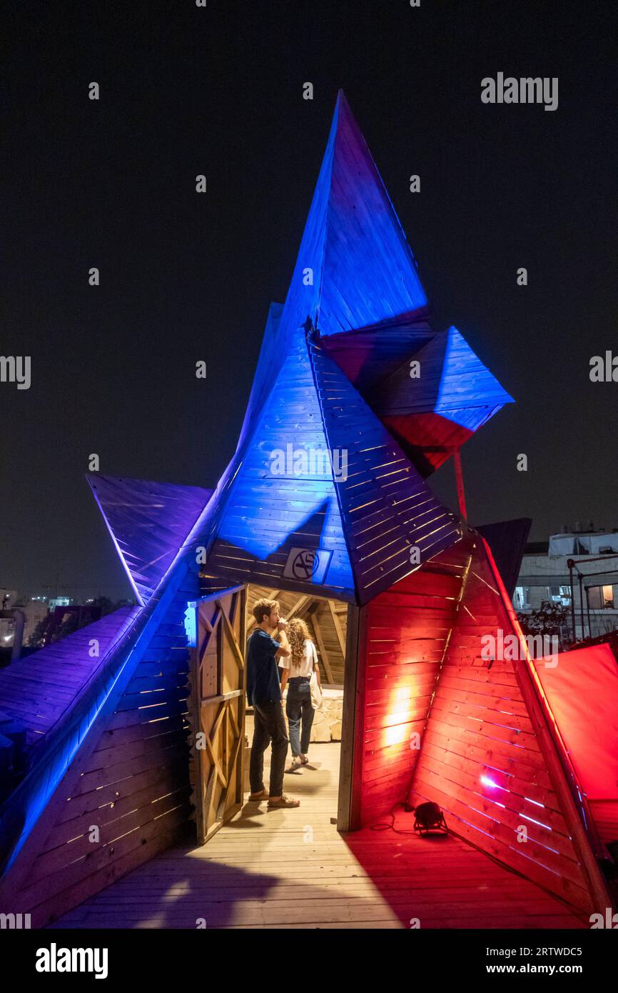 An art installation at Muslala's rooftop located on the uppermost floor ...