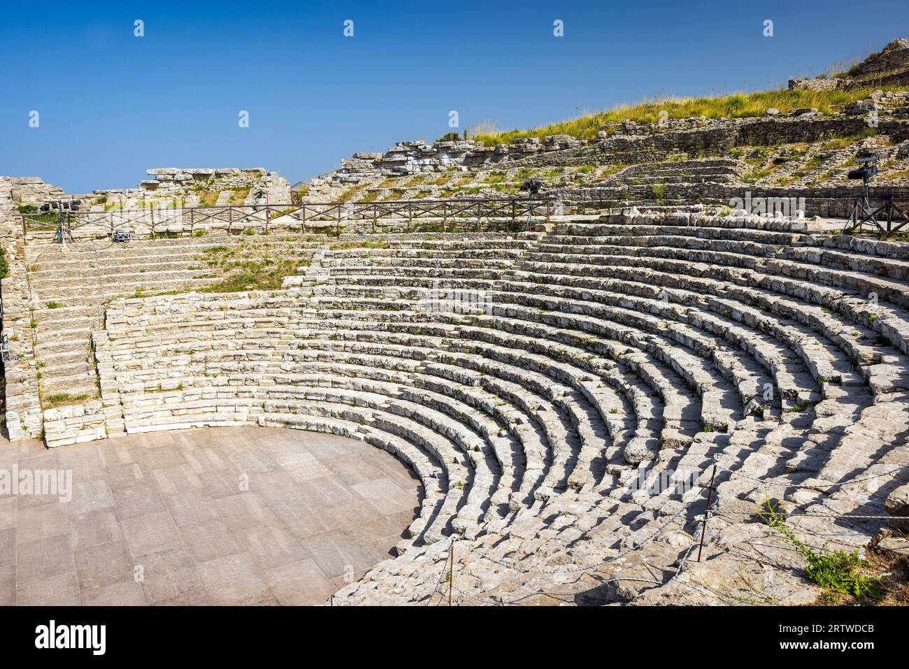 Greek Theatre of Segesta. The archaeological site at Sicily, Italy ...