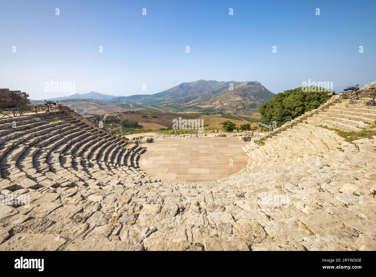 Greek Theatre of Segesta. The archaeological site at Sicily, Italy ...