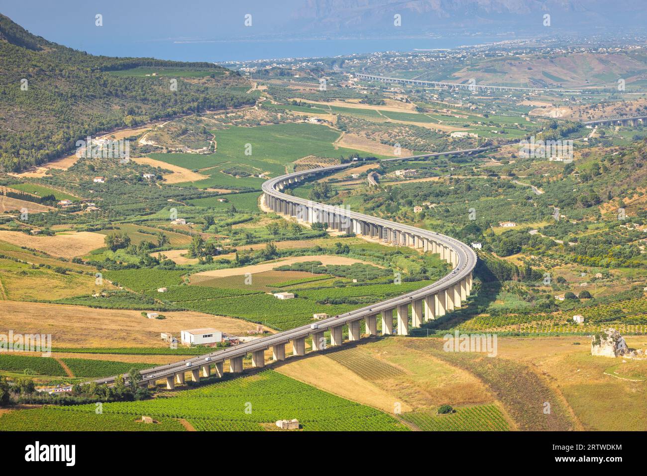 Highway bridge on pillars in Sicily, Italy, Europe Stock Photo - Alamy