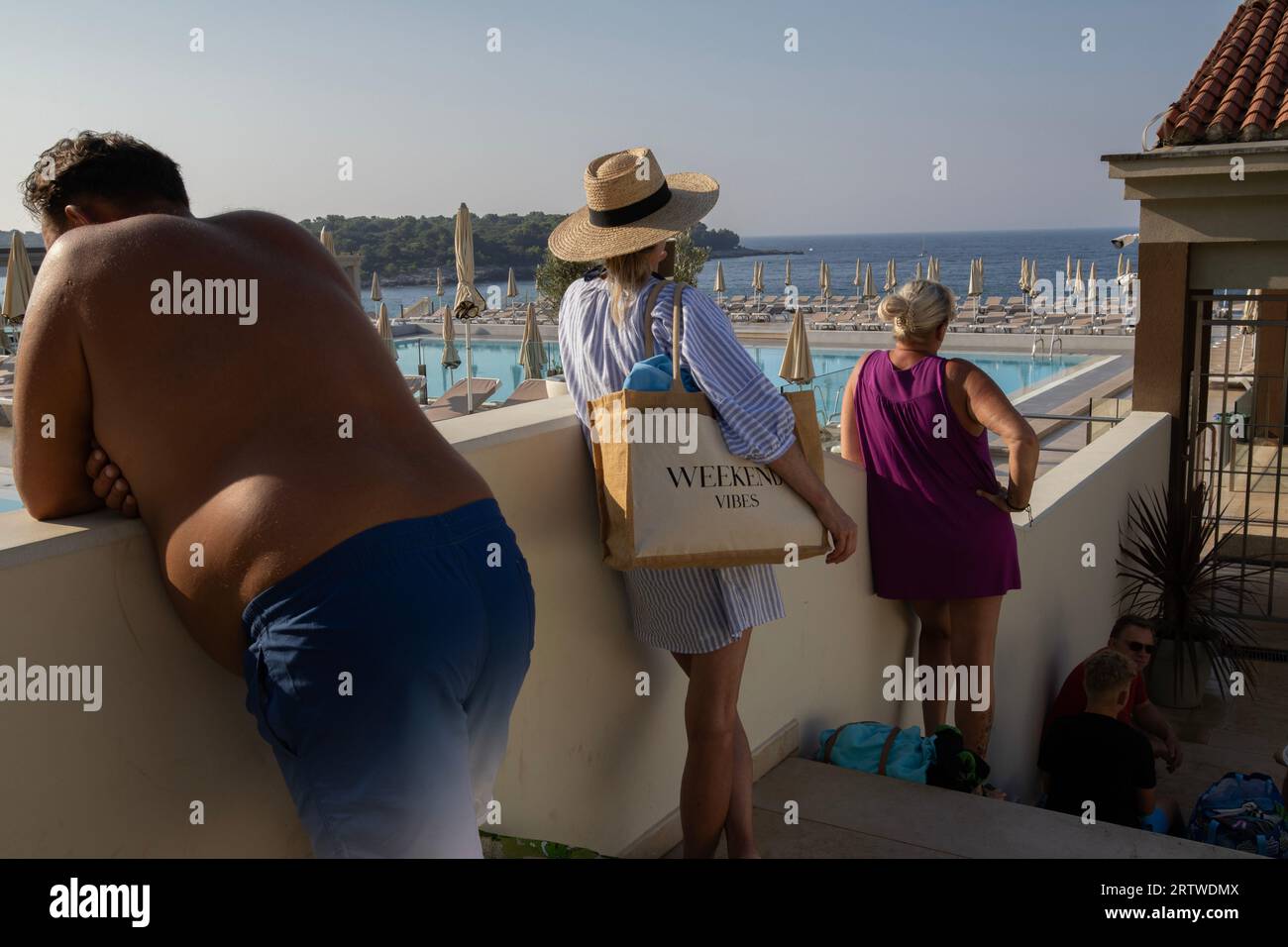 Queueing for sun loungers hi-res stock photography and images - Alamy