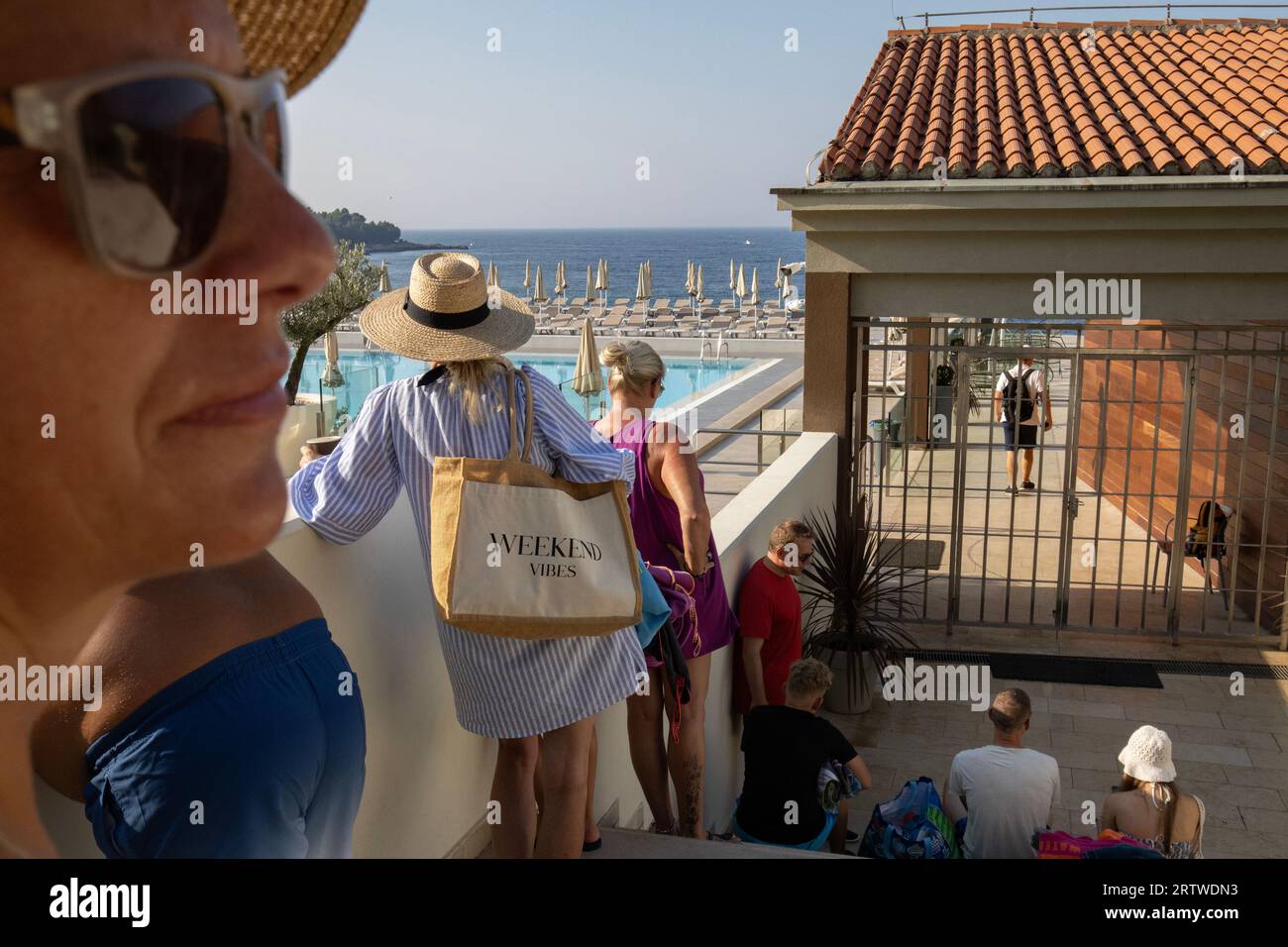 Queueing for sun loungers hi-res stock photography and images - Alamy