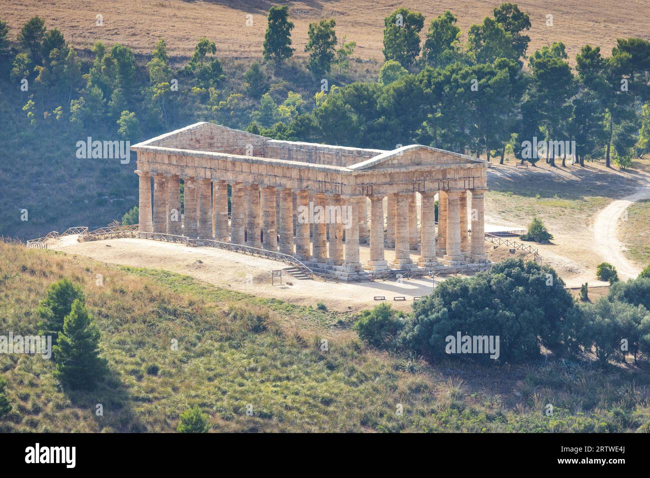 The Doric temple of Segesta. The archaeological site at Sicily, Italy ...