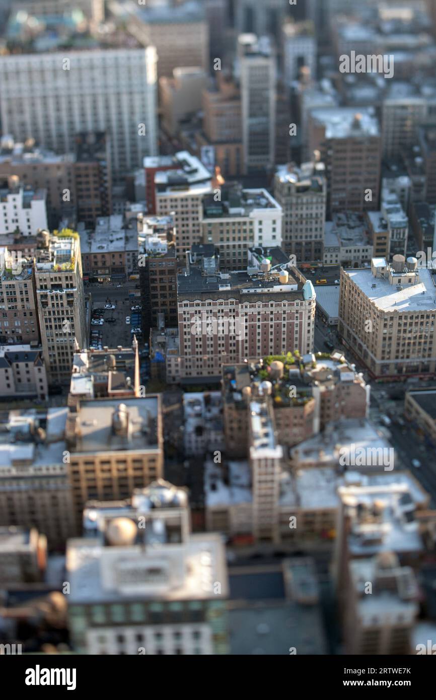 Miniature view of Manhattan from above vertical Stock Photo - Alamy