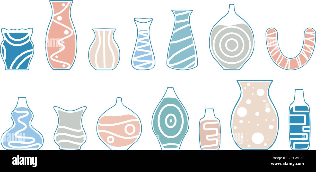 Contemporary flower vases set Stock Vector Image & Art - Alamy