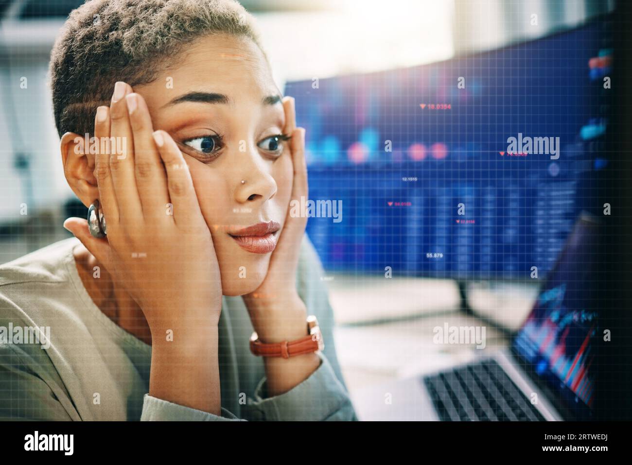 Stock market trader woman red hi-res stock photography and images - Alamy