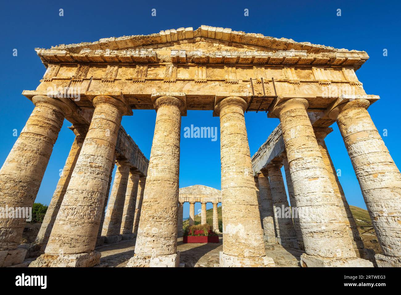 The Doric temple of Segesta. The archaeological site at Sicily, Italy ...