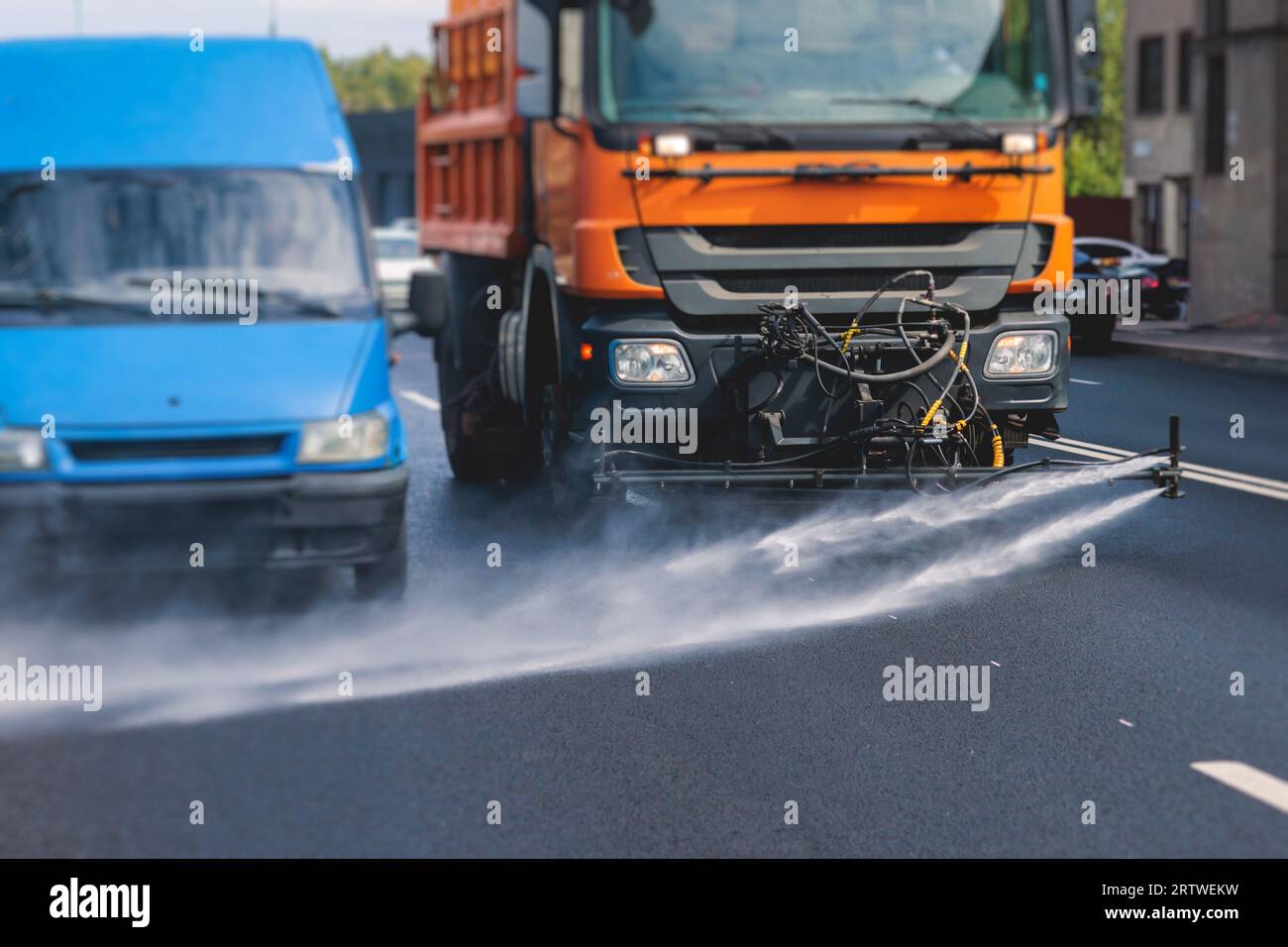 Street flusher truck hi-res stock photography and images - Alamy