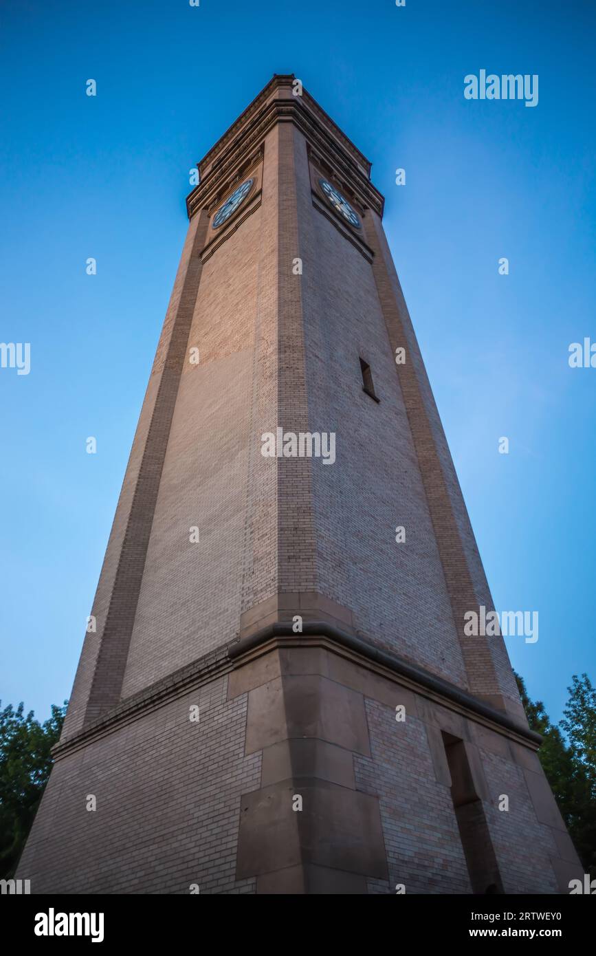 A scenic view of the iconic Clock Tower in Riverfront Park, Washington ...