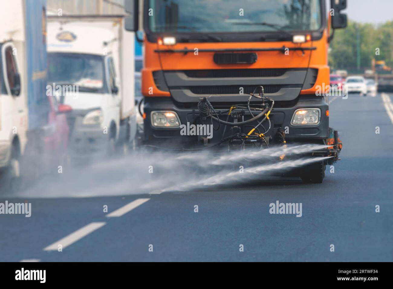 Street flusher truck hi-res stock photography and images - Alamy