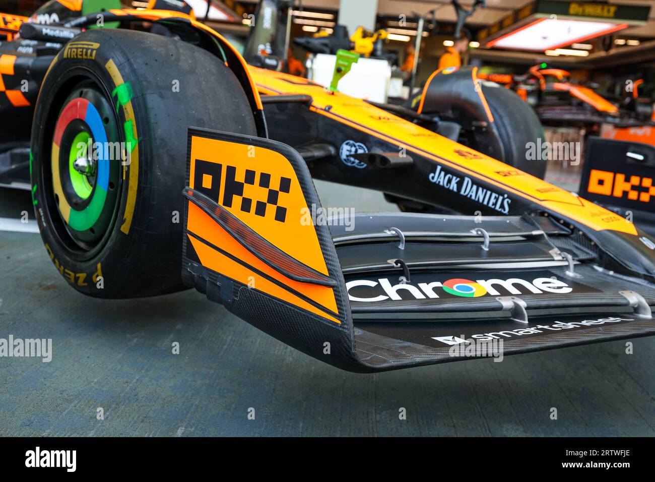 McLaren F1 Team MCL60, mechanical detail of front wing and end plate ...