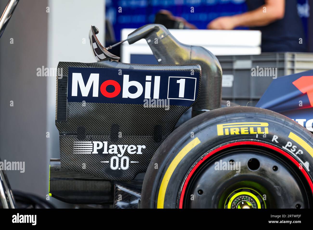 Red Bull Racing RB19, mechanical detail of rear wing during the 2023 ...