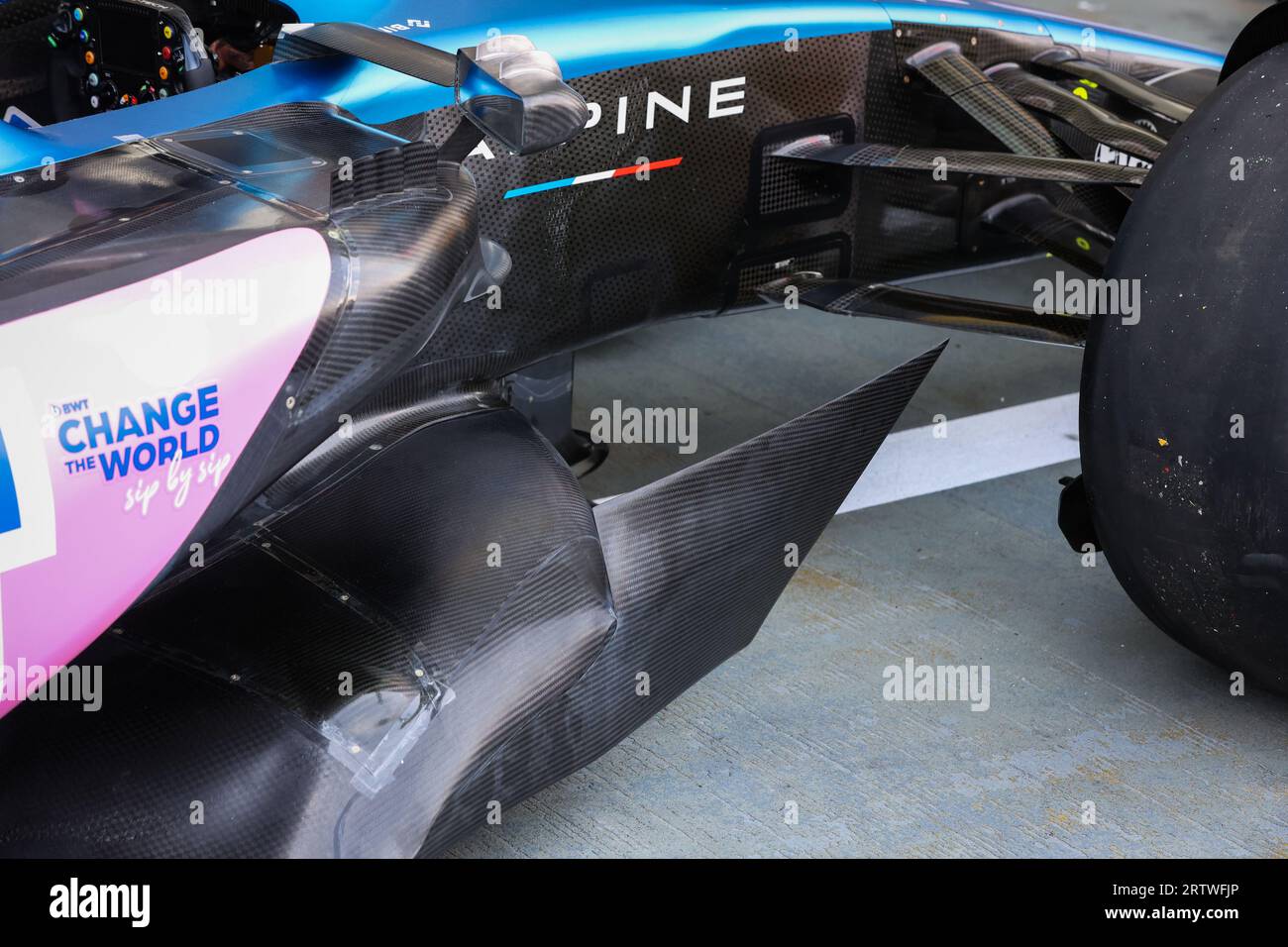 Alpine F1 Team A523, mechanical detail, sidepod, floor, air inlet ...