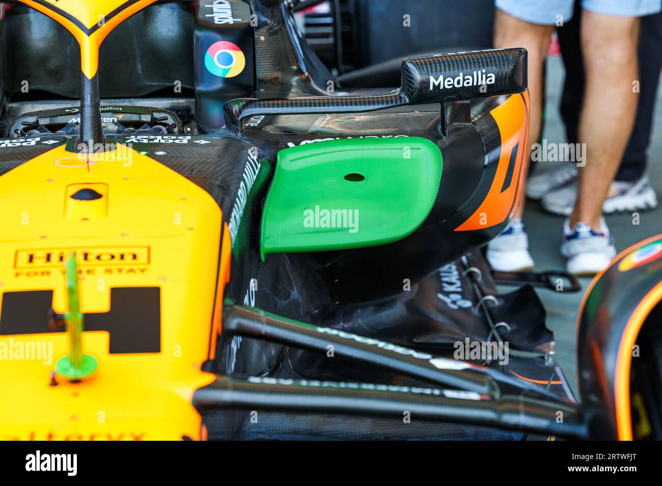 McLaren F1 Team MCL60, mechanical detail of sidepod and air inlet ...