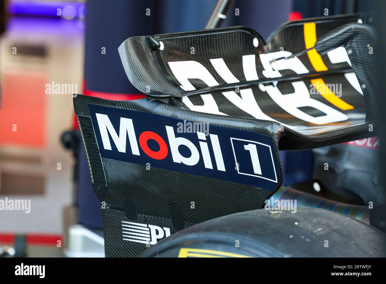 Red Bull Racing RB19, mechanical detail of rear wing during the 2023 ...