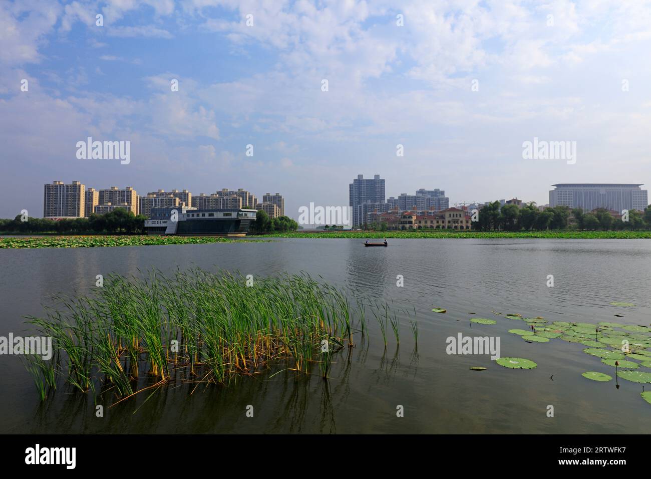 Waterfront city scenery, North China Stock Photo - Alamy