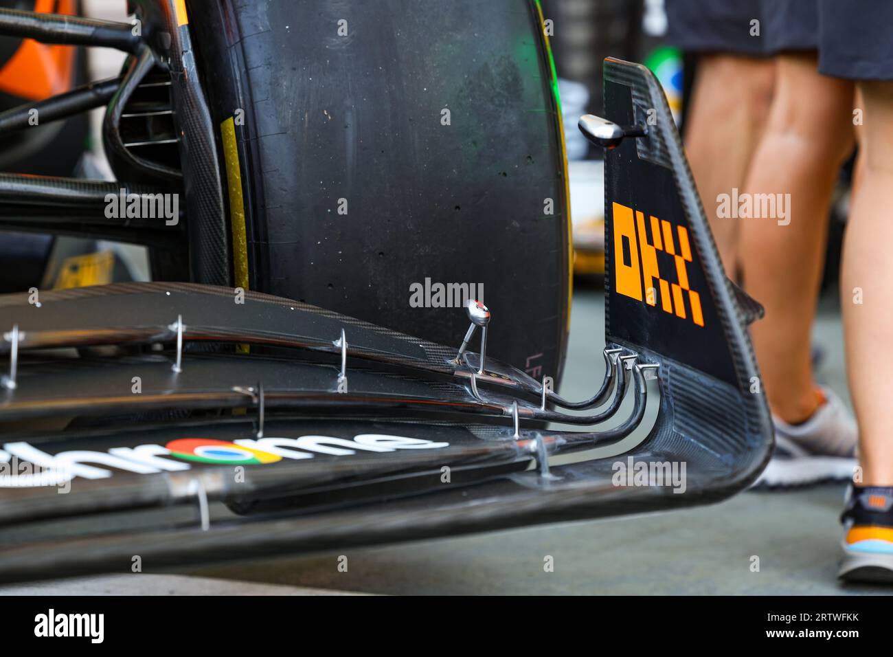 McLaren F1 Team MCL60, mechanical detail of front wing and end plate ...