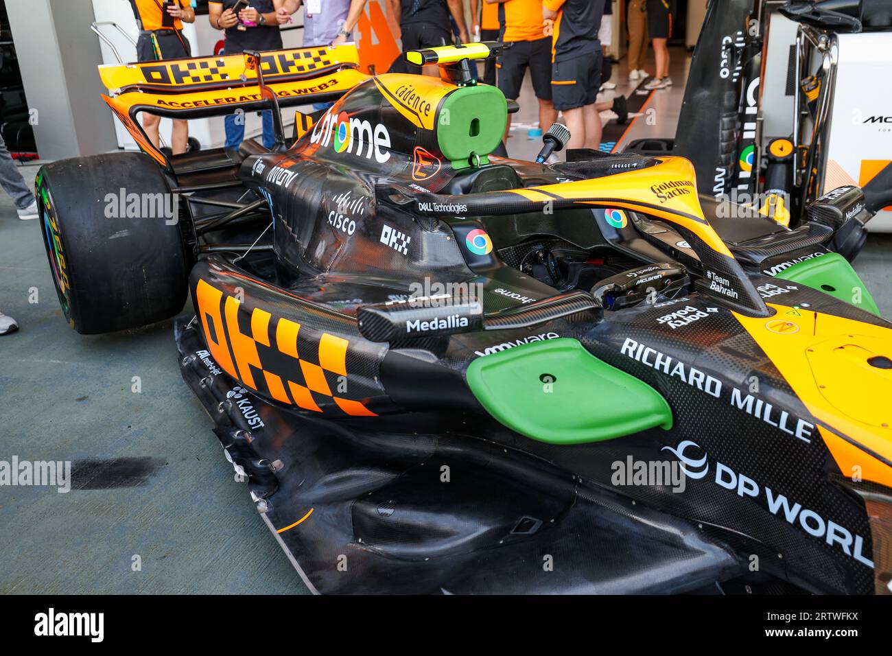 McLaren F1 Team MCL60, mechanical detail of rear wing and engine cover ...