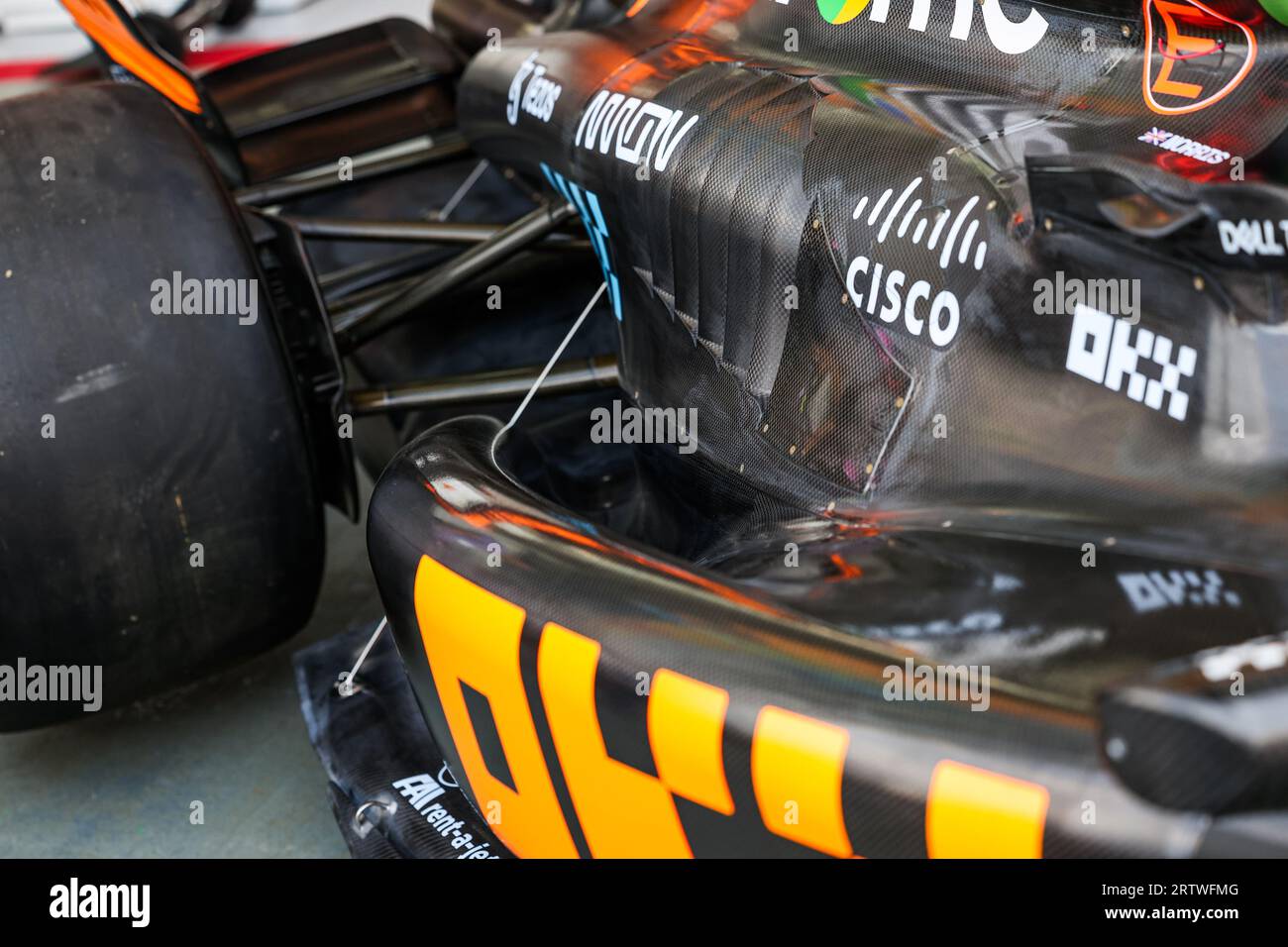 McLaren F1 Team MCL60, mechanical detail of air inlet, and engine cover ...