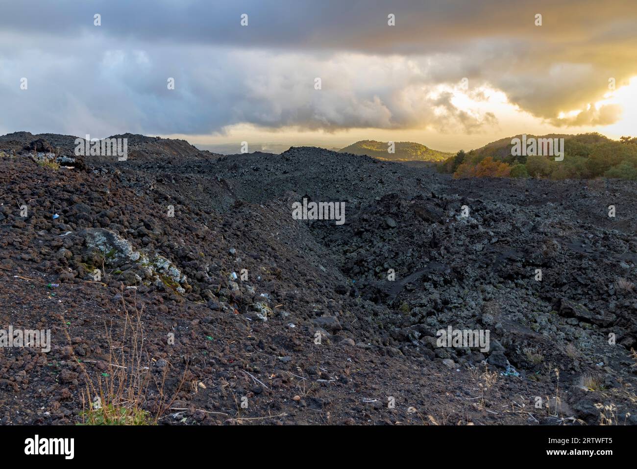 View of the volcanic rocks of Mount Etna in Sicily Stock Photo - Alamy