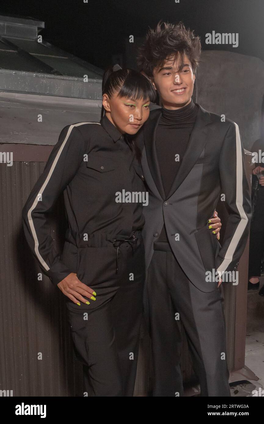 New York, United States. 11th Sep, 2023. A model poses during the Shao ...