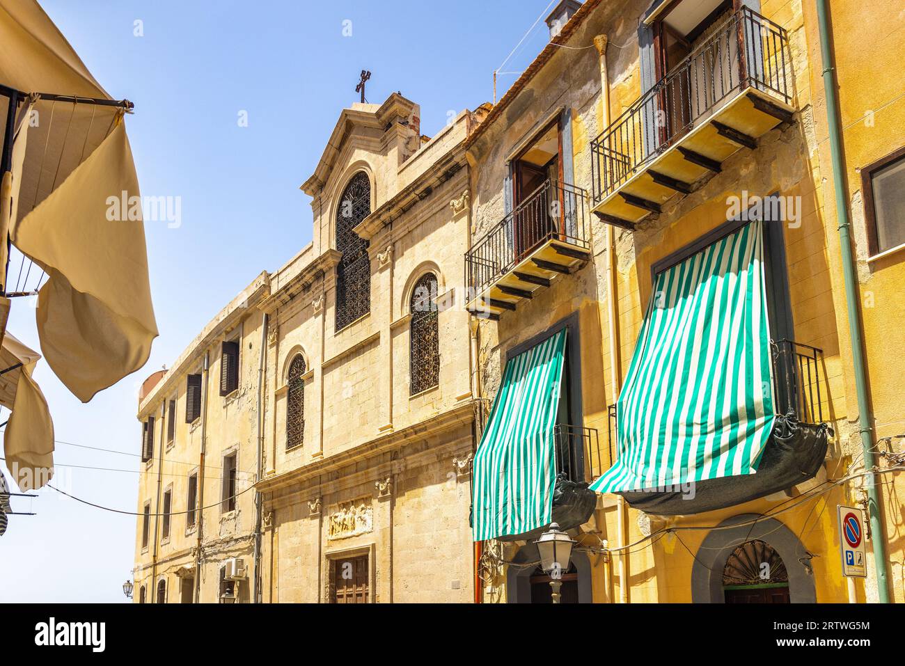 Historic building in street of Cefalu town, an attractive destination ...