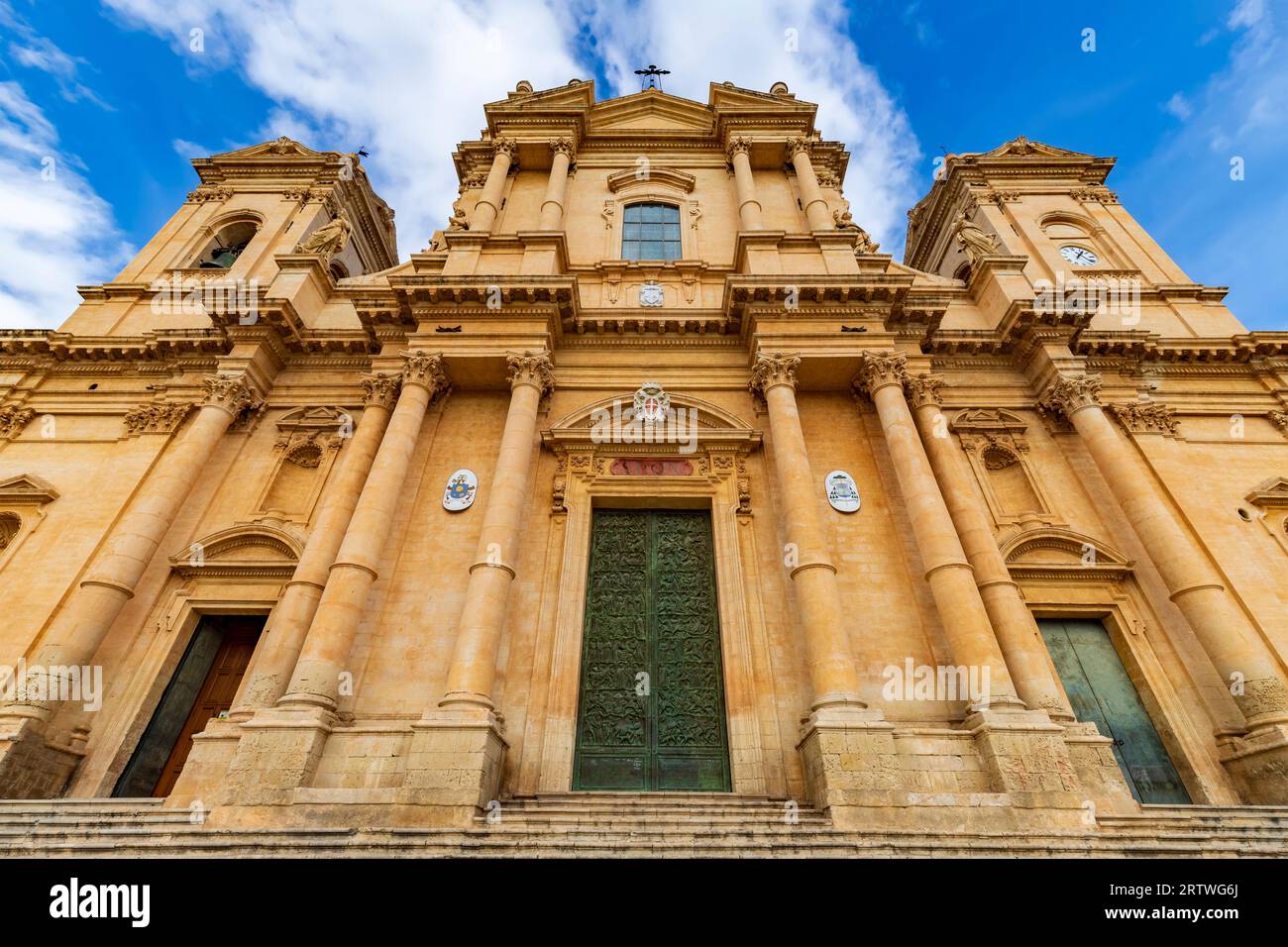 The facade of the Noto Cathedral is a masterpiece of the Sicilian ...