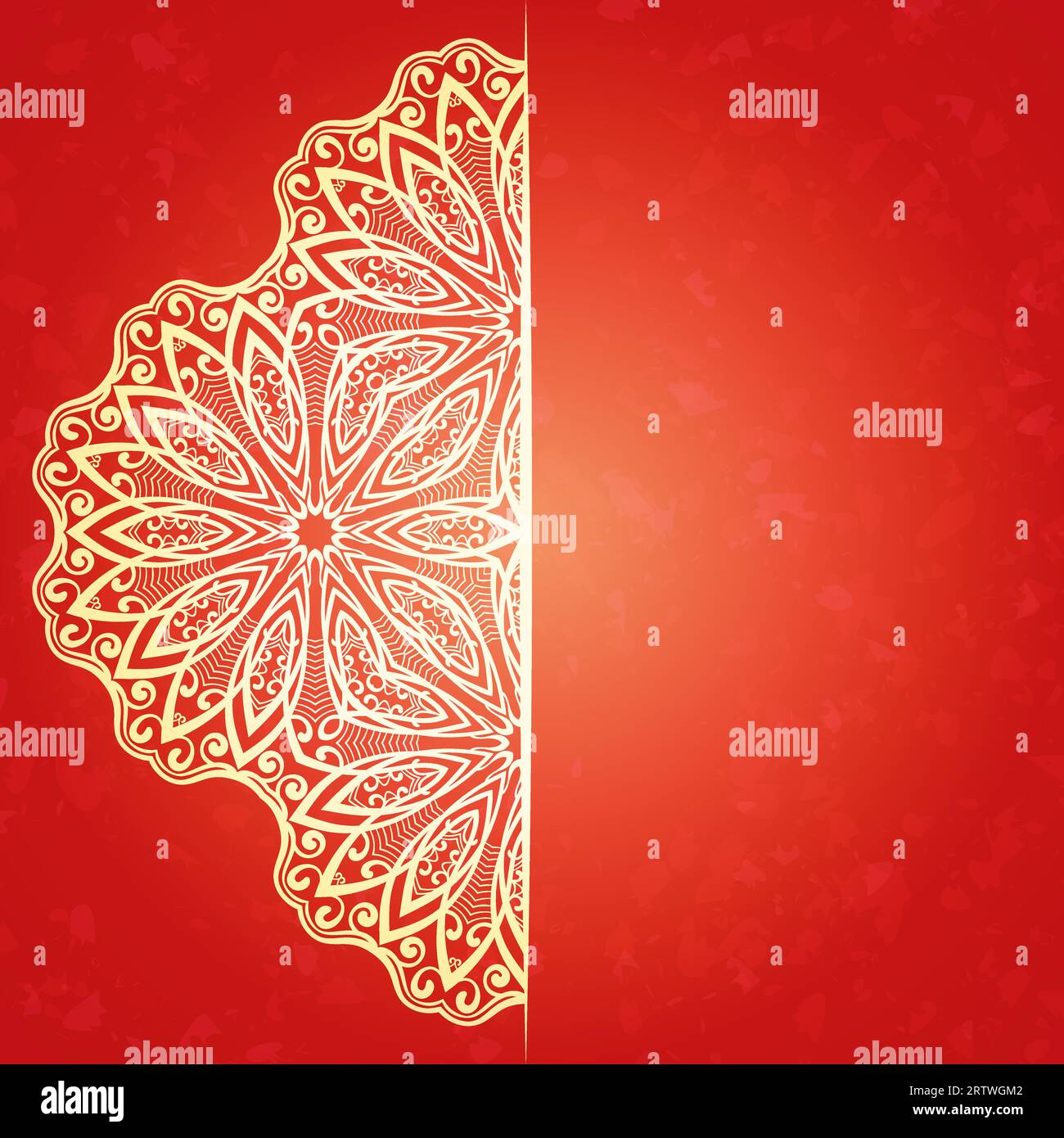 Half mandala on red background, Template for design Stock Vector Image ...