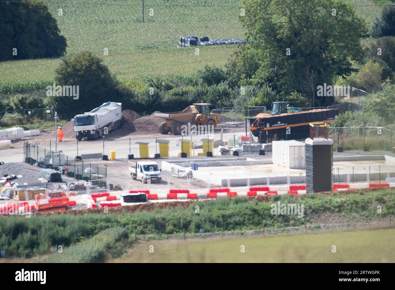 Wendover Dean, Aylesbury, UK. 14th September, 2023. A HS2 viaduct being ...