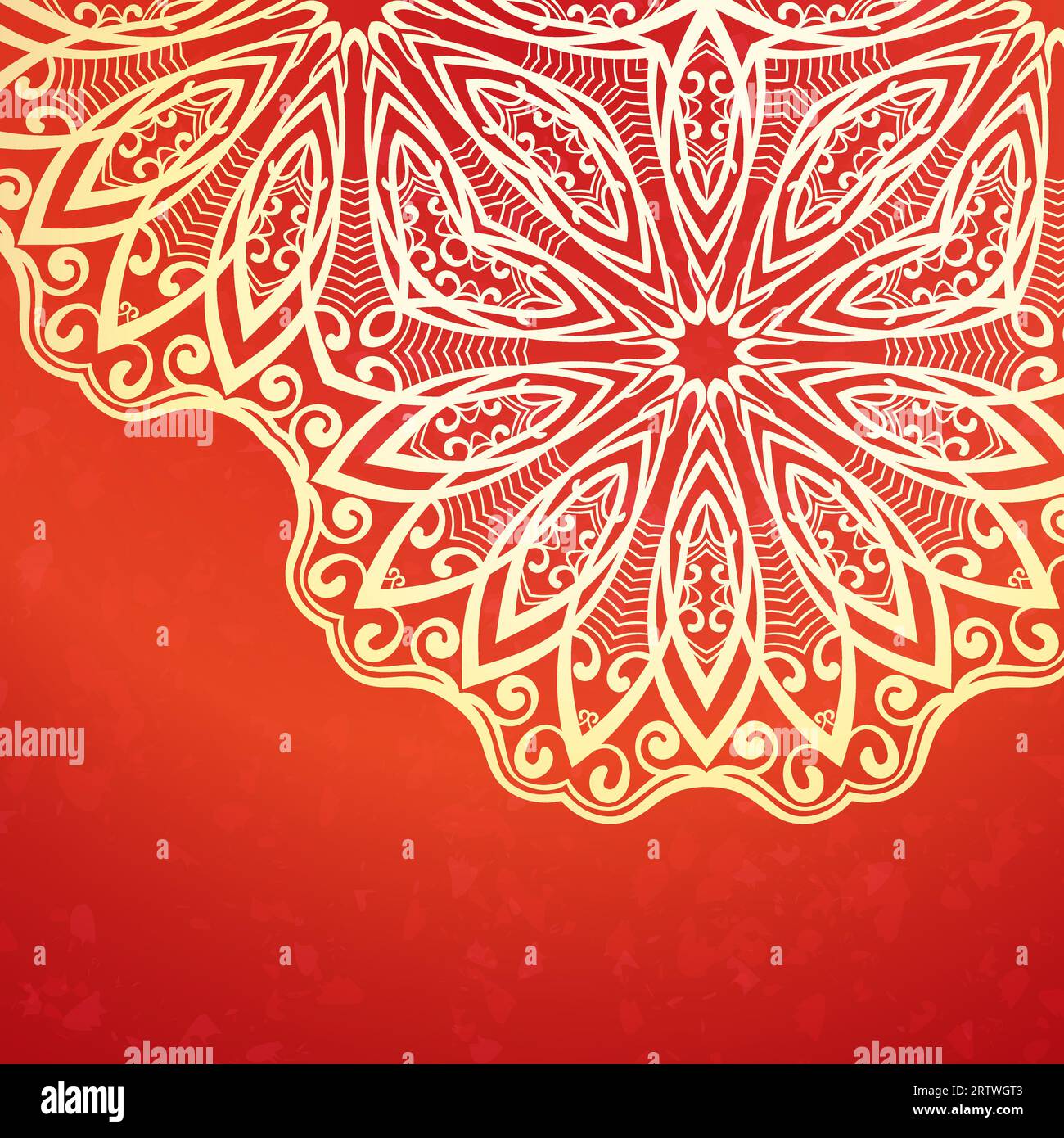 Half mandala on red background, Template for design Stock Vector Image ...
