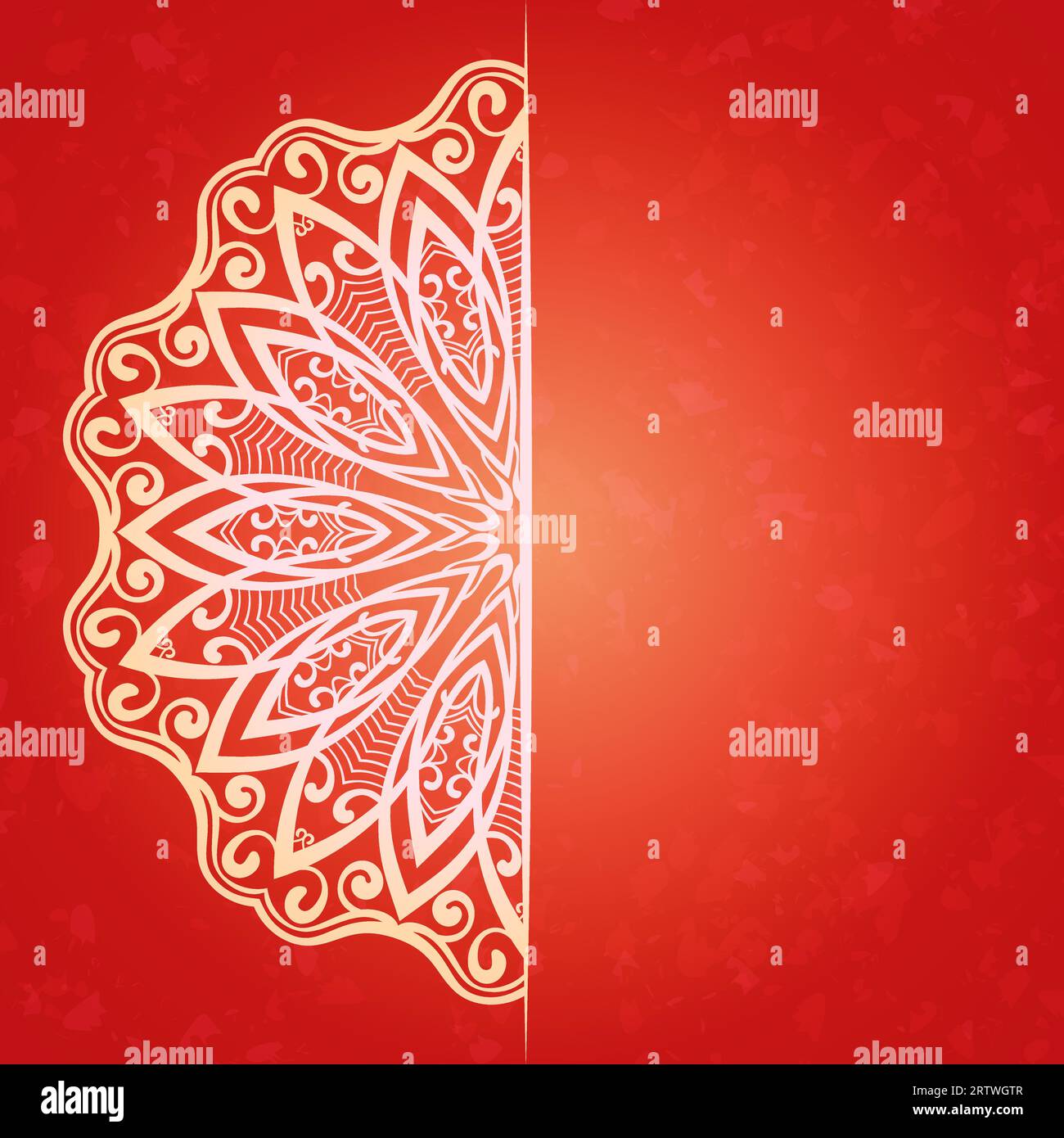 Half mandala on red background, Template for design Stock Vector Image ...