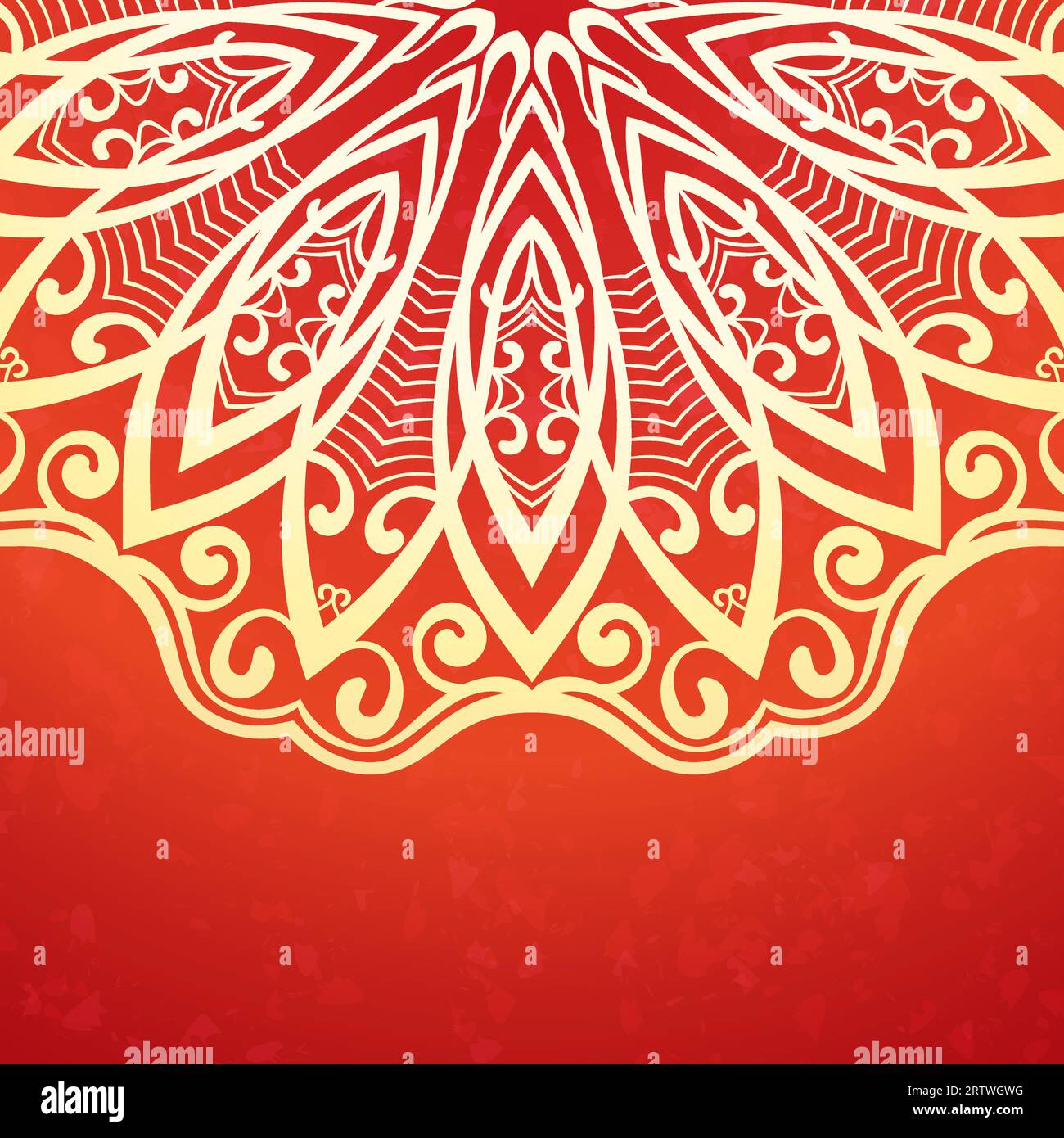 Half mandala on red background, Template for design Stock Vector Image ...
