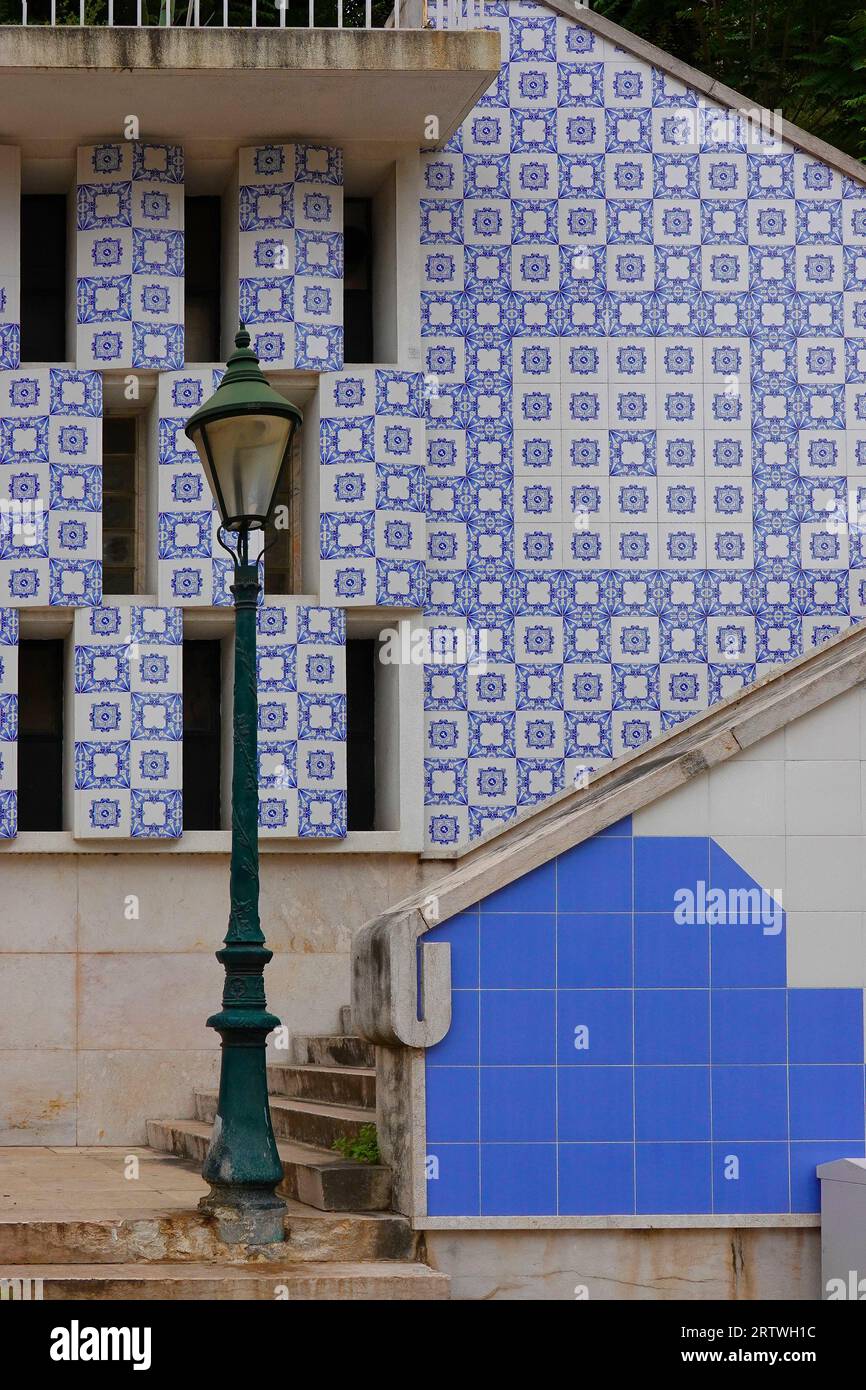 Portugal, Lisbon, The Azulejo Route includes a series of large ...
