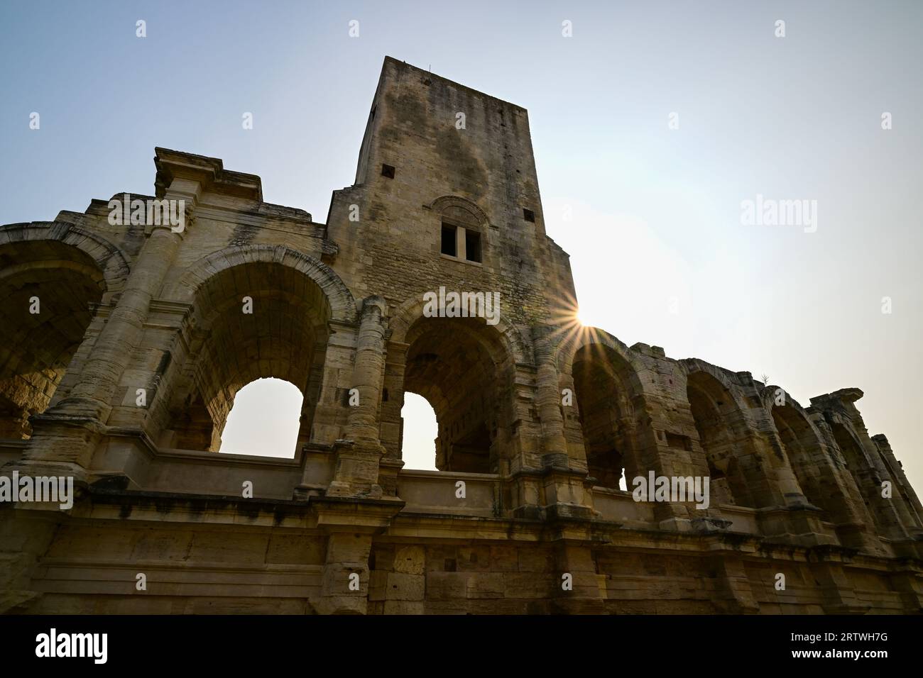 COLOSSEUM AMPHITHEATRE ARLES CITY ON THE RIVER RHONE IN PROVENCE ...