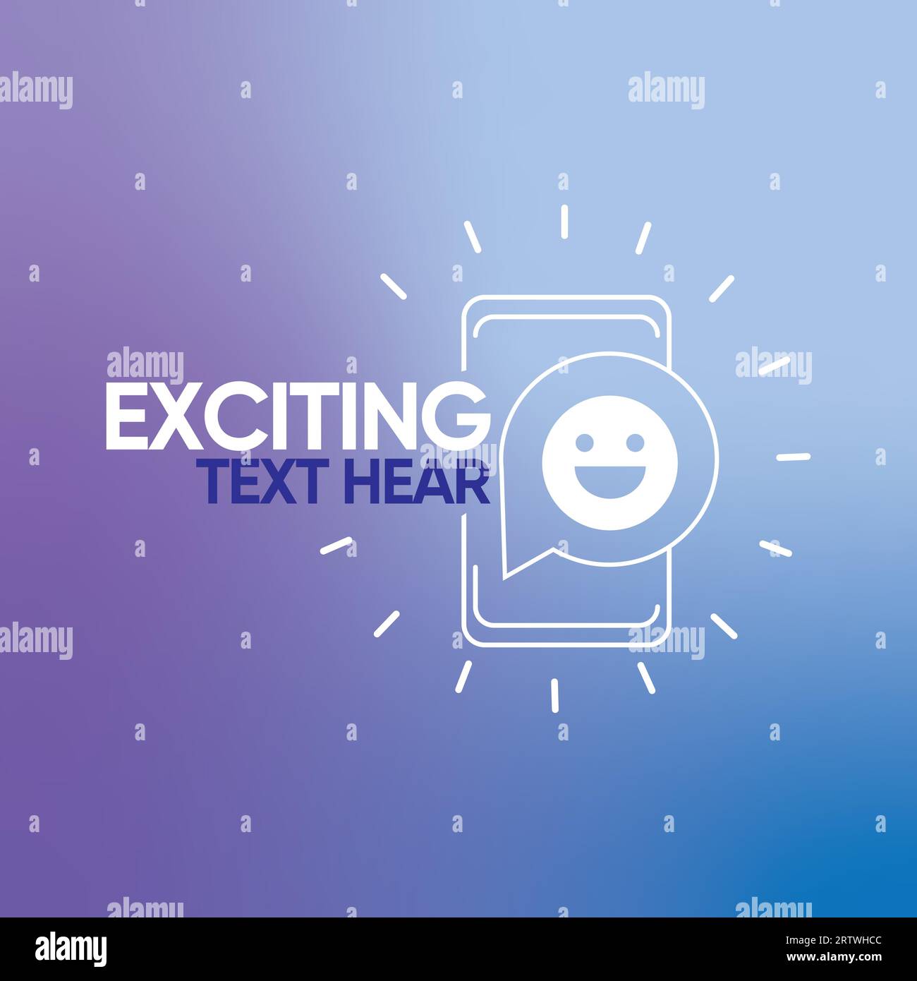 A symbols of Happy face wite mobile icon, aisolated gradient background ...