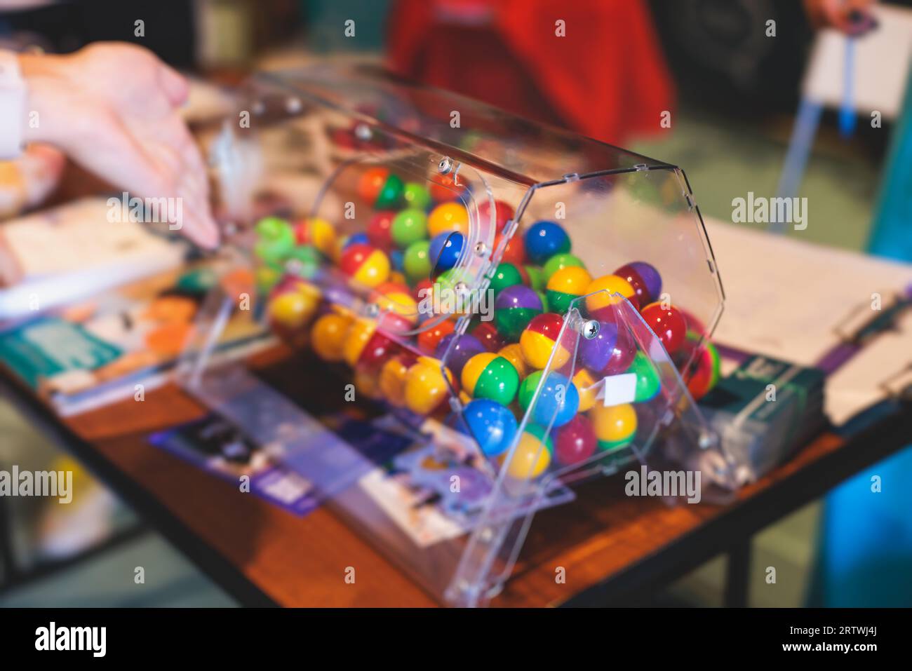 Process of prize drawings, extracting a winning numbers of lottery ...