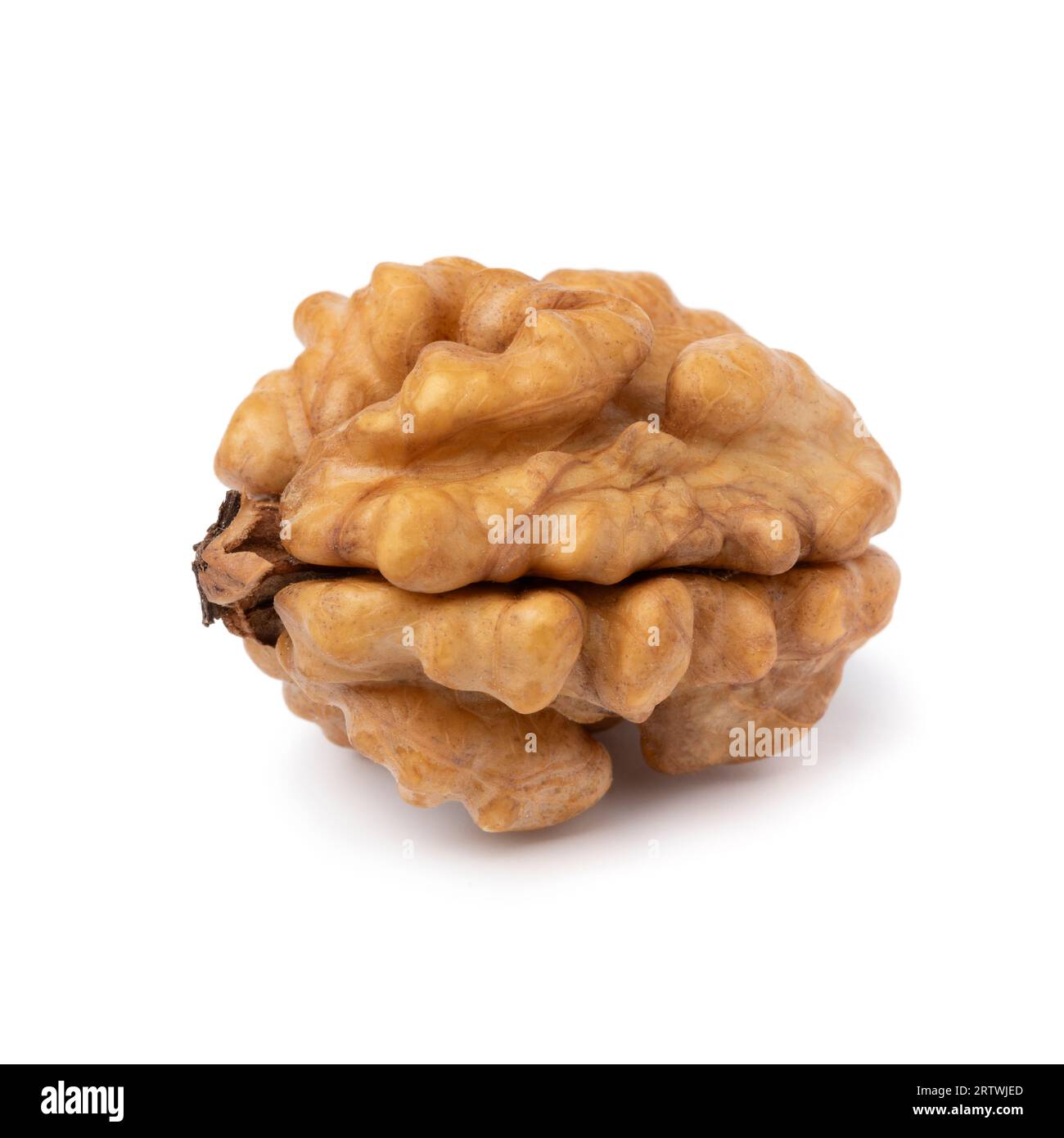 Single peeled walnut isolated on white background close up Stock Photo ...