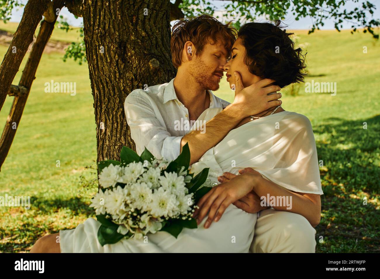 Asian woman hugging tree dress hi-res stock photography and images - Alamy