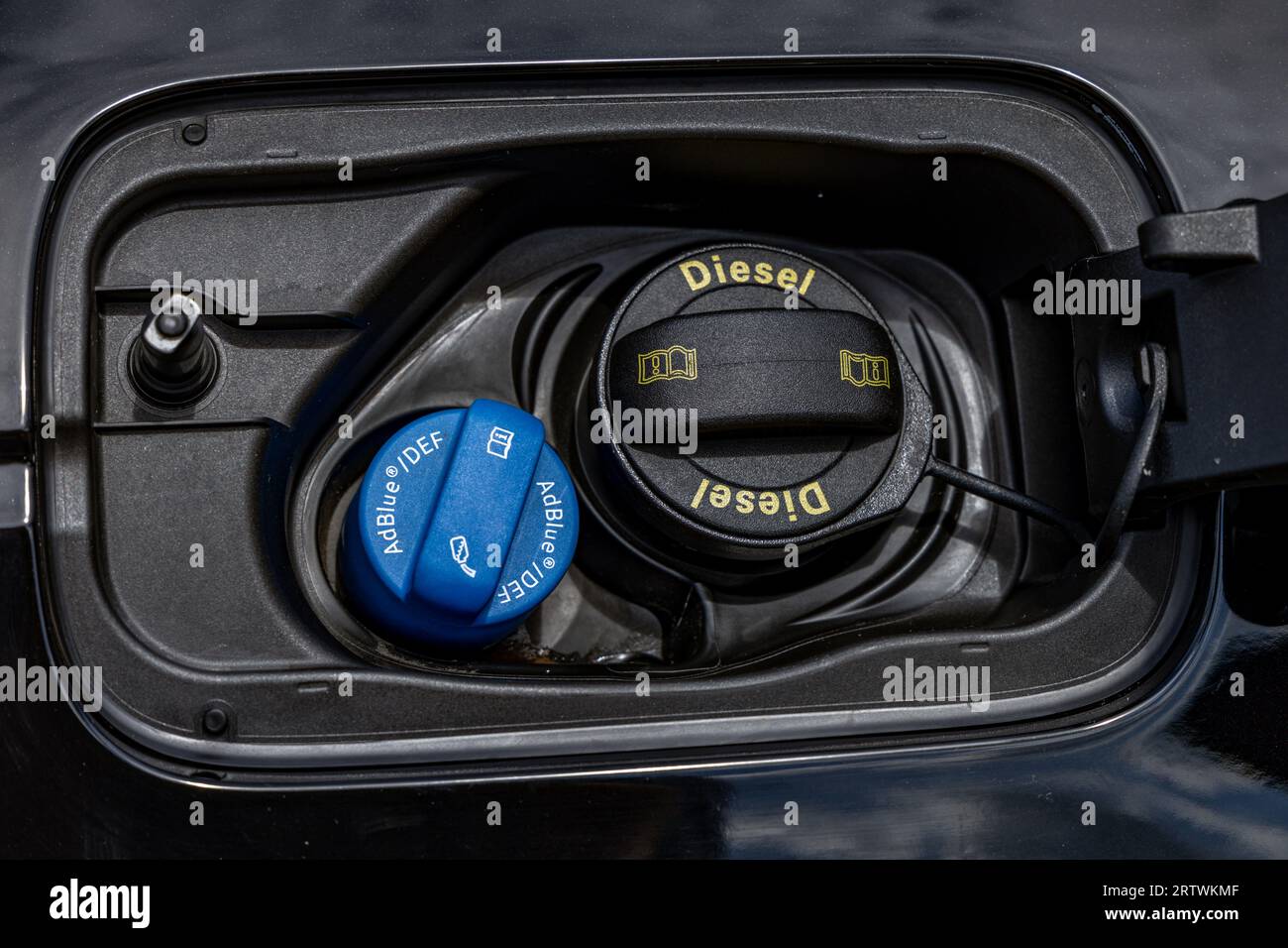 Adblue fuel infusion into the car adblue system failure Stock Photo - Alamy