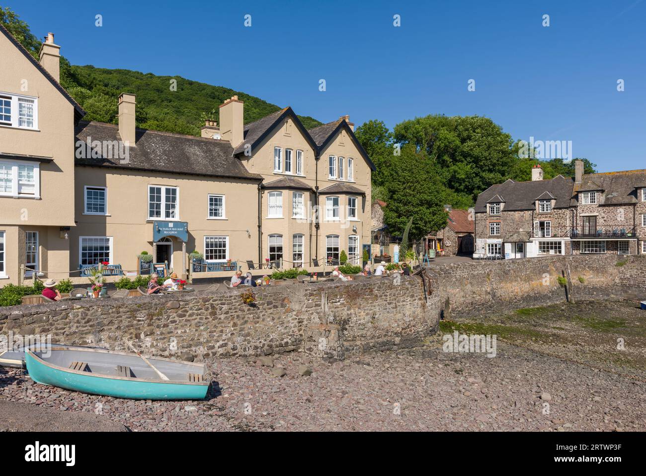 Porlock Weir Hotel on the harbourside at Porlock Weir harbour on the ...